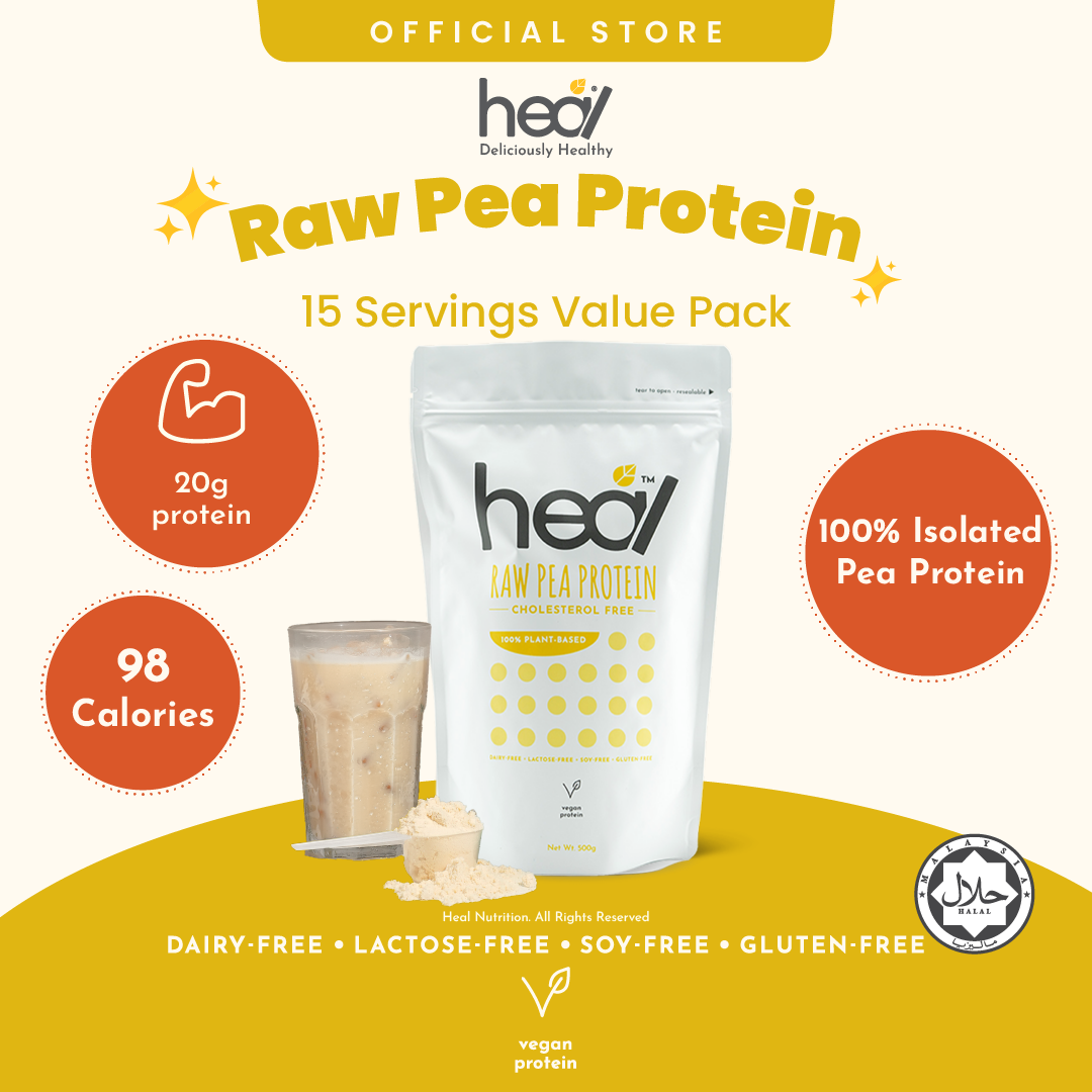 Heal Unflavored Raw Pea Protein Powder, 500g - Halal – Heal Nutrition SG